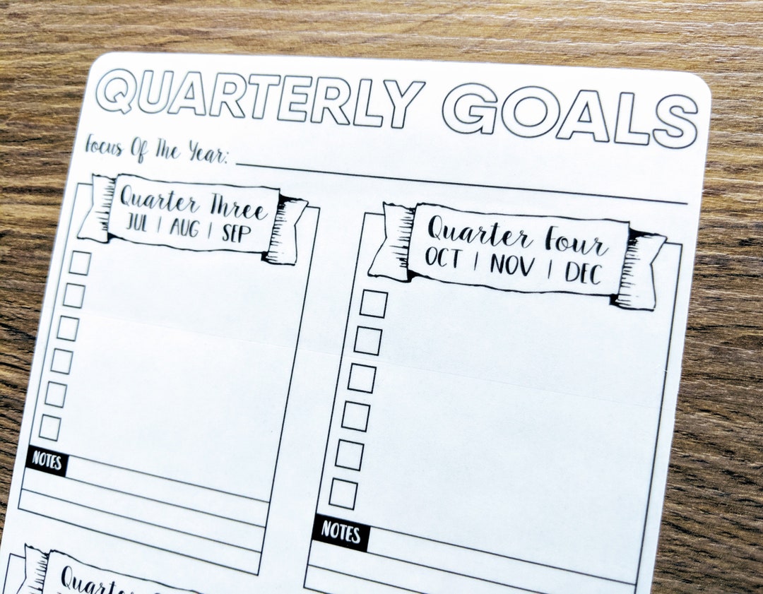Digital Download - ACADEMIC QUARTERLY GOALS - July Through June - A5 ...