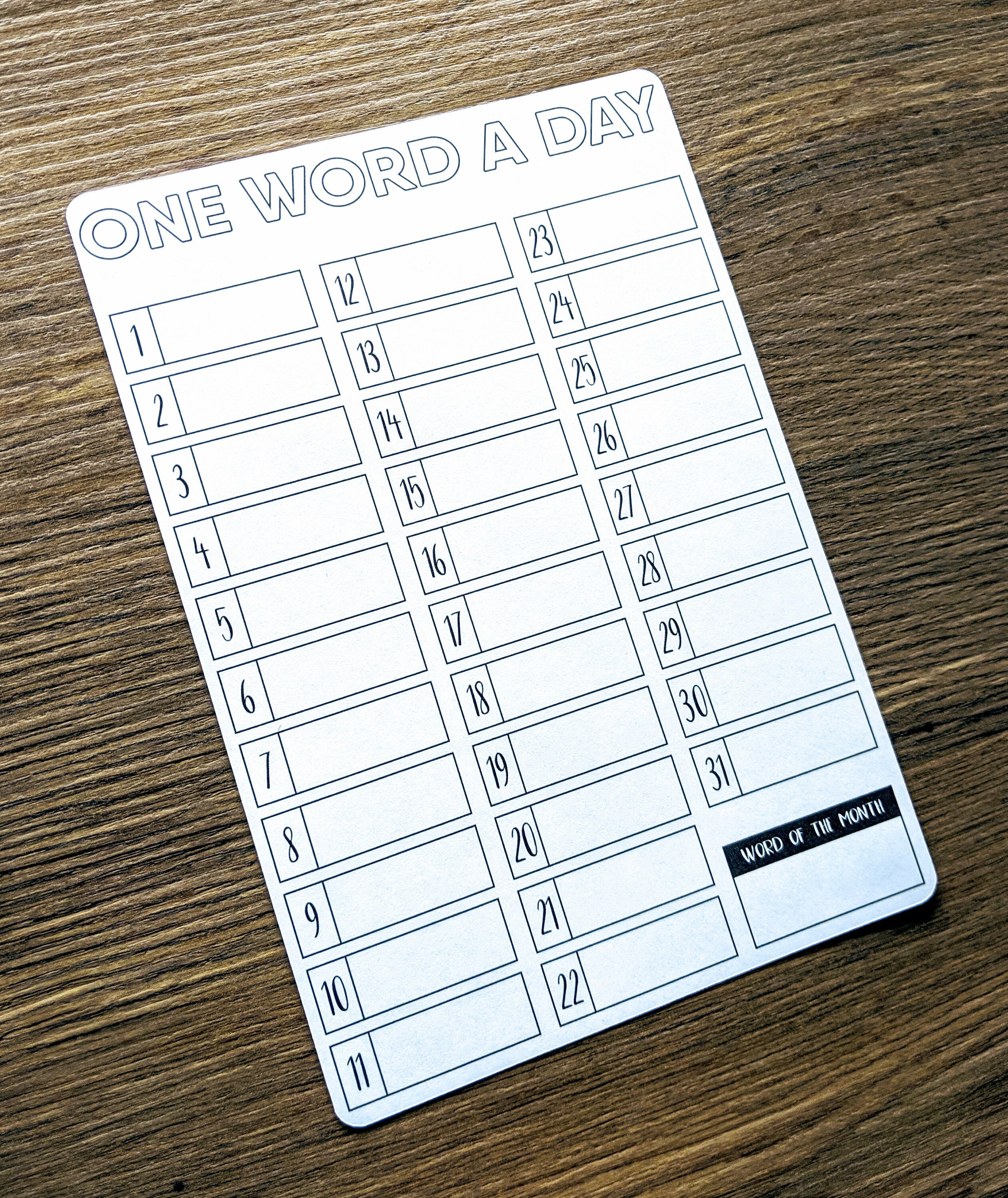 Digital Download - 31-day ONE WORD A DAY - A5 - Bullet Journal ...