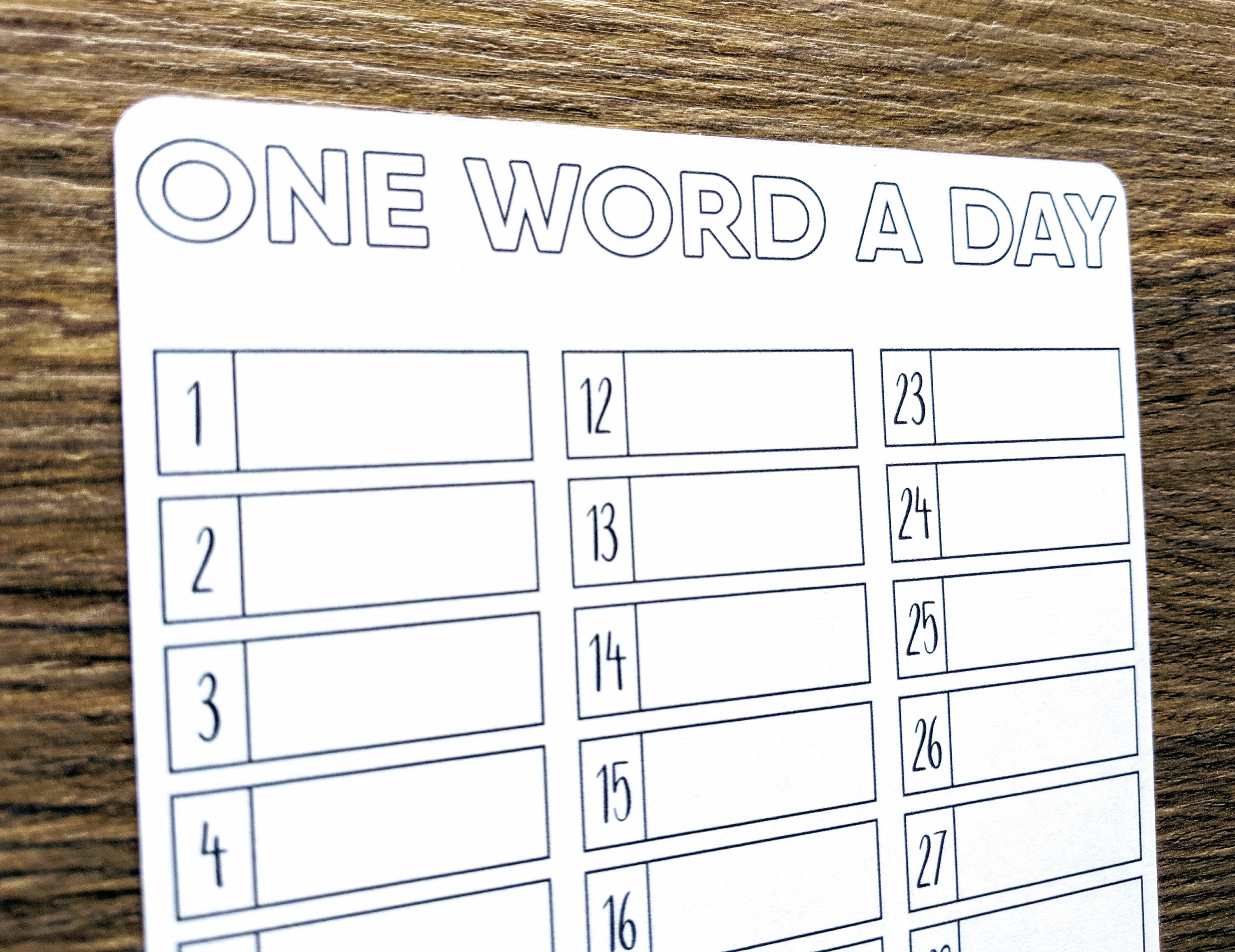 Sticker 30-Day ONE WORD A DAY A5 Bullet Journal | Etsy