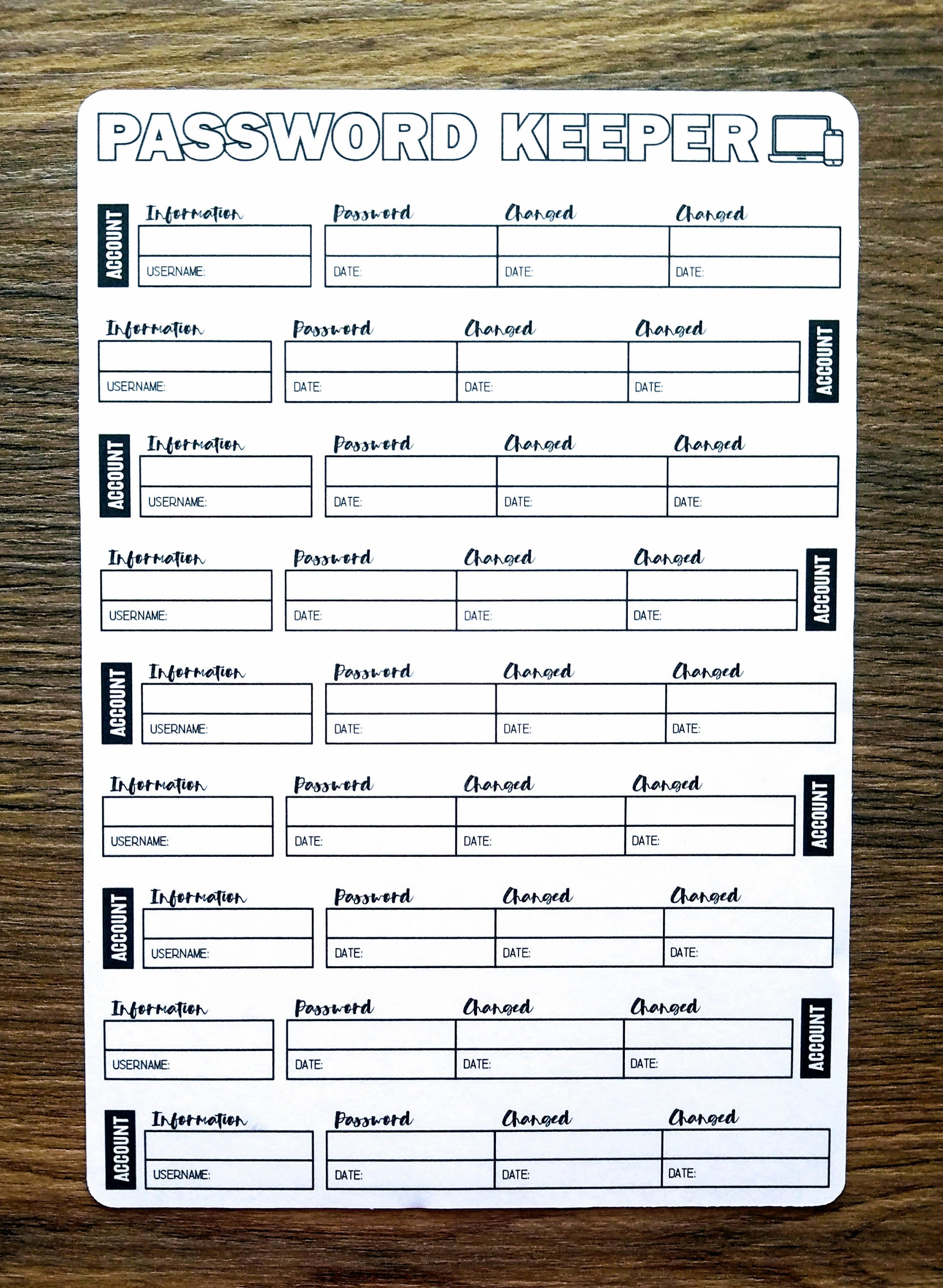 Digital Download PASSWORD KEEPER A5 Bullet Journal | Etsy