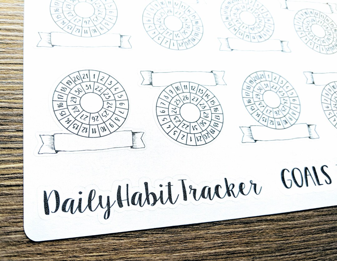 Sticker - 31-DAY RING Mini GOALS - Bullet Journal - Digital Design ...
