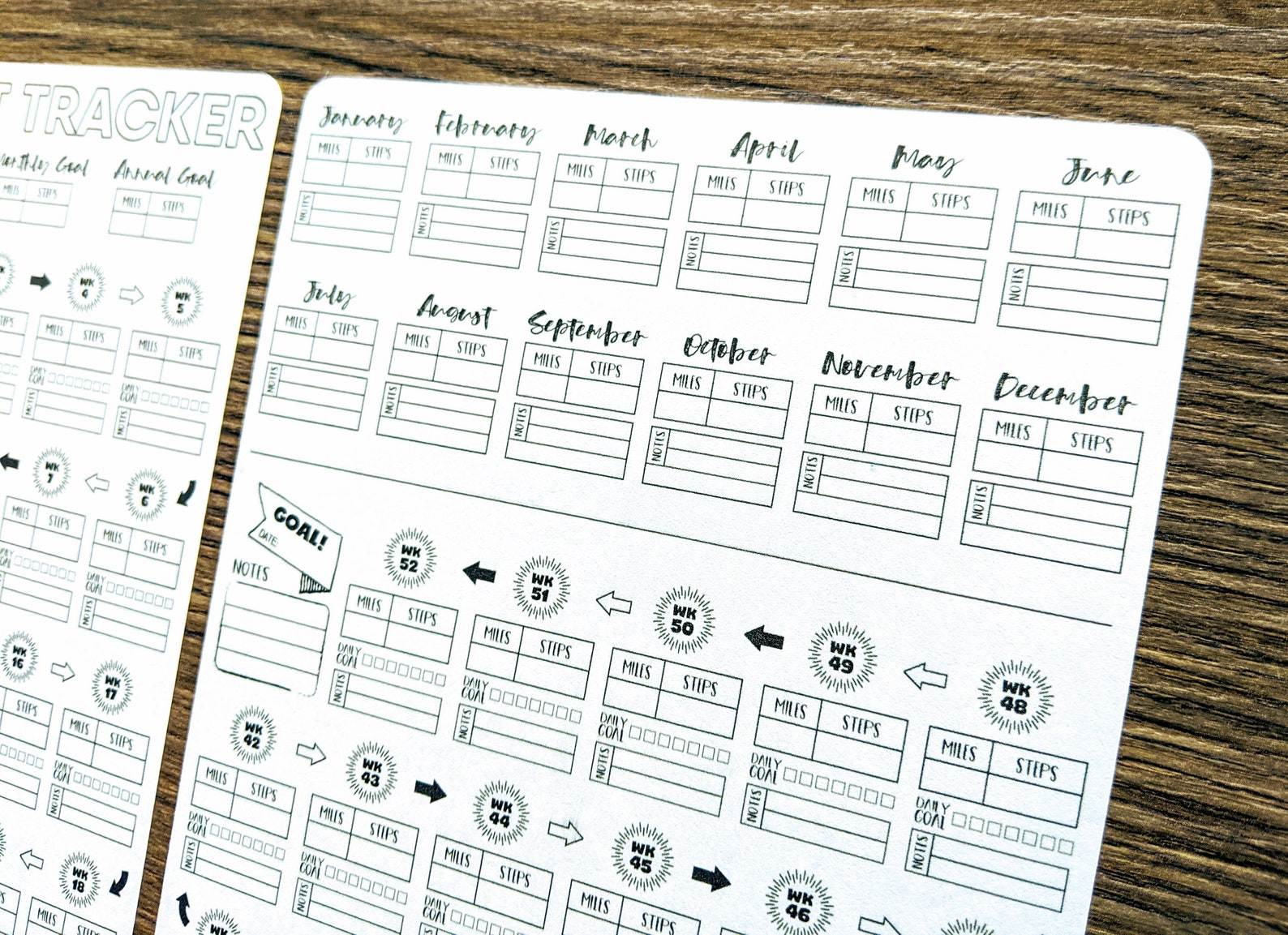 Digital Download Bundle ANNUAL MOVEMENT TRACKER Two Pages | Etsy