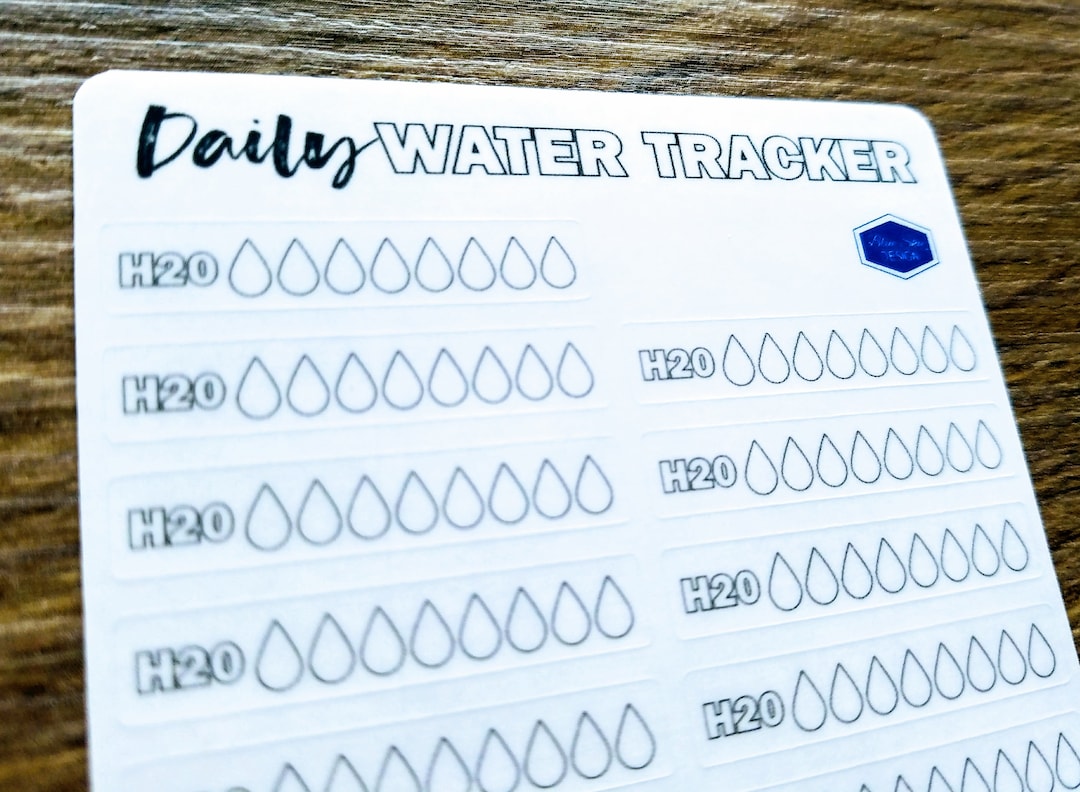 Sticker DAILY WATER TRACKER Bullet Journal Digital Design Matte Sticker ...