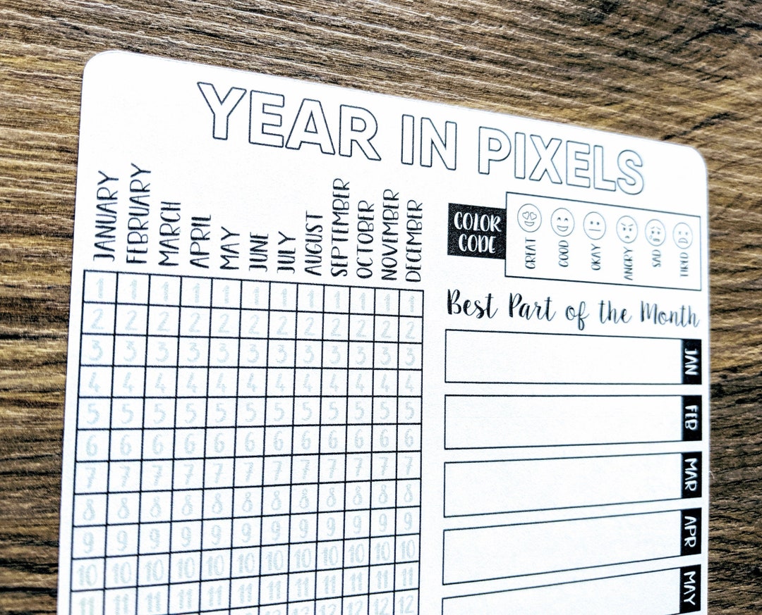 Sticker - YEAR IN PIXELS - A5 - Bullet Journal - Digital Design - Matte ...