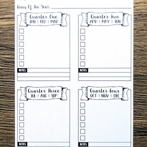 Sticker - QUARTERLY GOALS - A5 - Bullet Journal - Digital Design ...