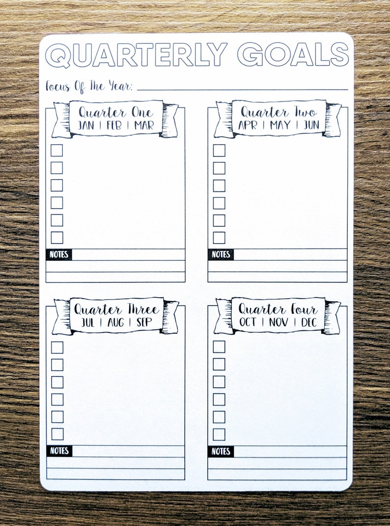 Sticker - QUARTERLY GOALS - A5 - Bullet Journal - Digital Design ...