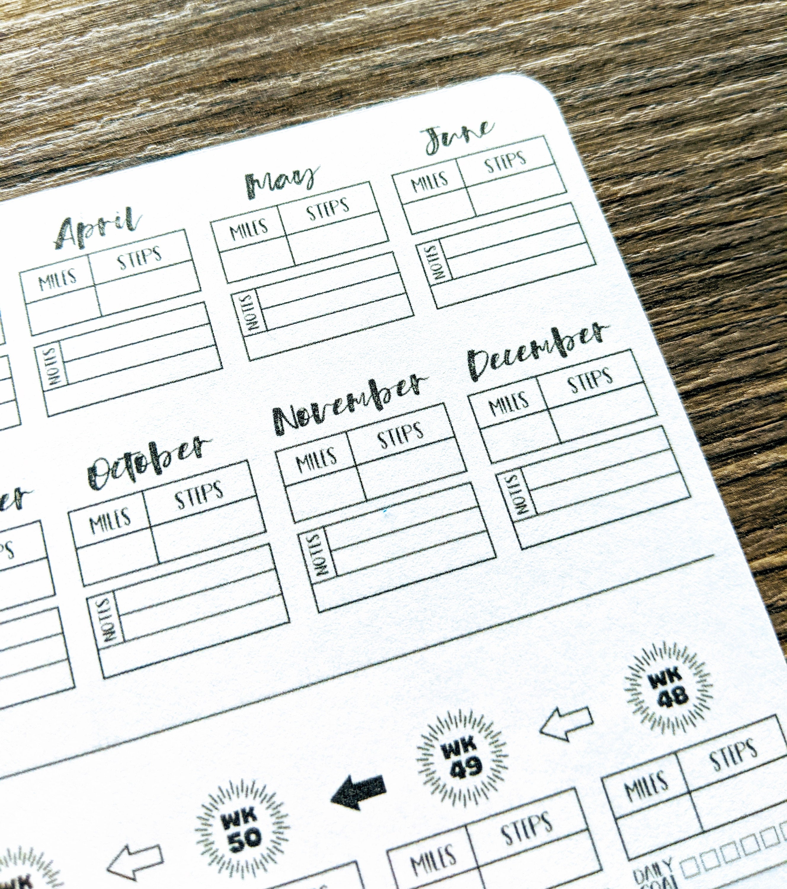 Digital Download Bundle ANNUAL MOVEMENT TRACKER Two Pages | Etsy