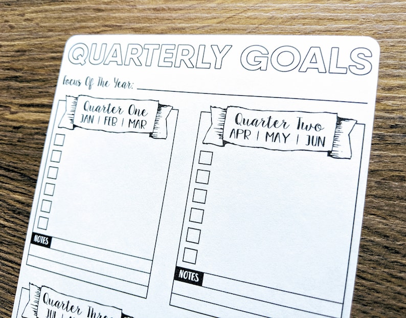 Sticker - QUARTERLY GOALS - A5 - Bullet Journal - Digital Design ...