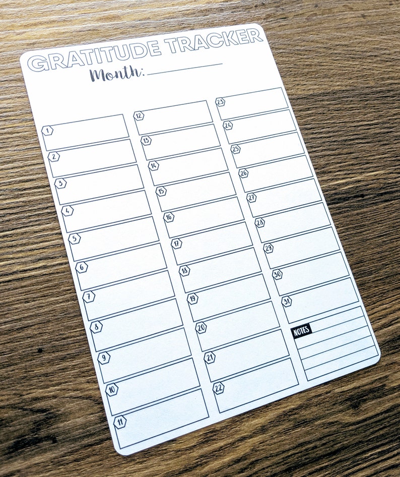 Digital Download - 31-DAY GRATITUDE TRACKER - A5 - Bullet Journal ...