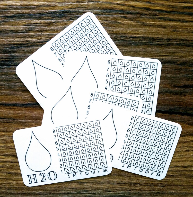 Sticker Bundle WEEKLY WATER TRACKER Sunday-Start Bullet | Etsy
