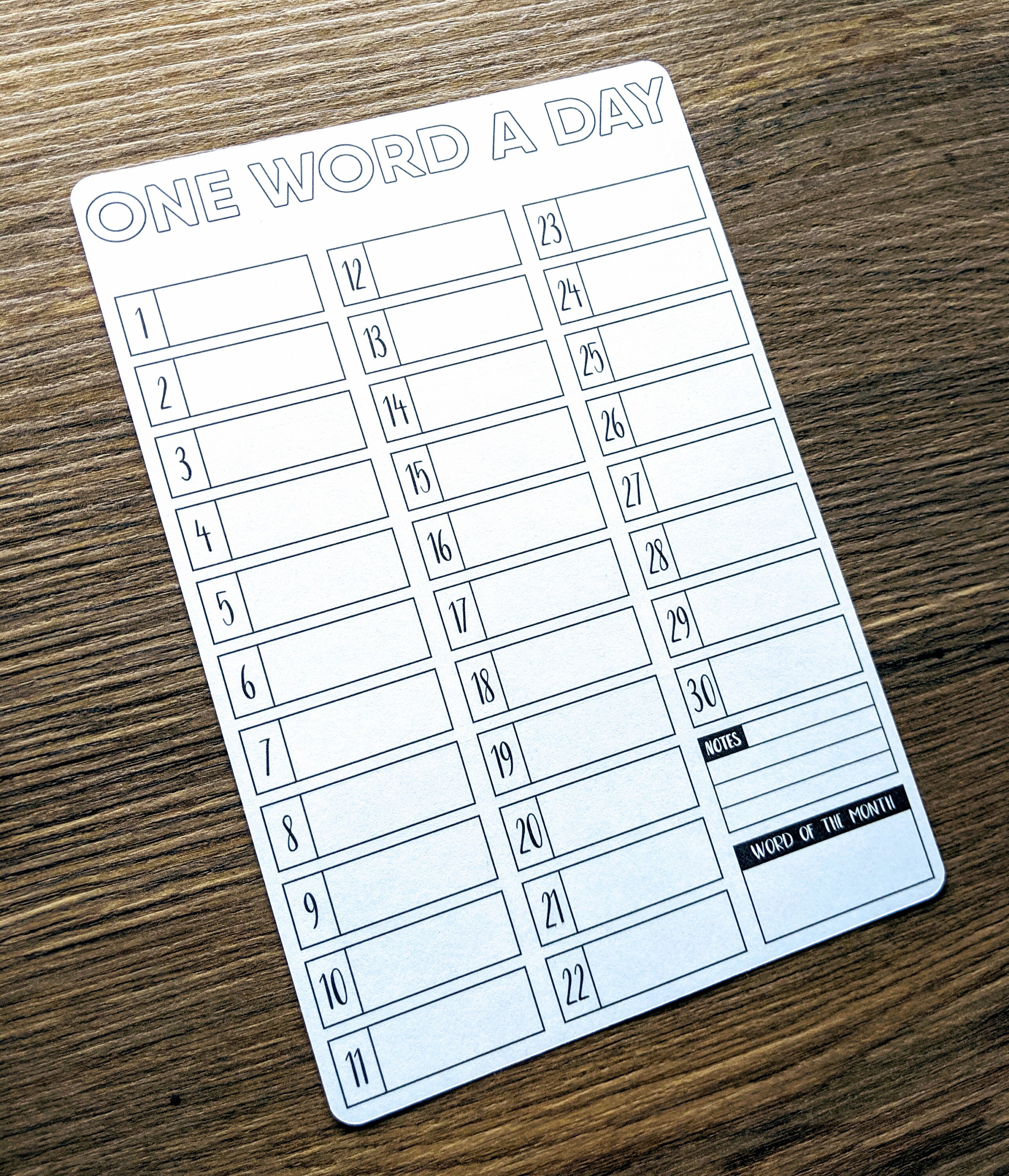 Digital Download 30-day ONE WORD A DAY A5 Bullet Journal | Etsy
