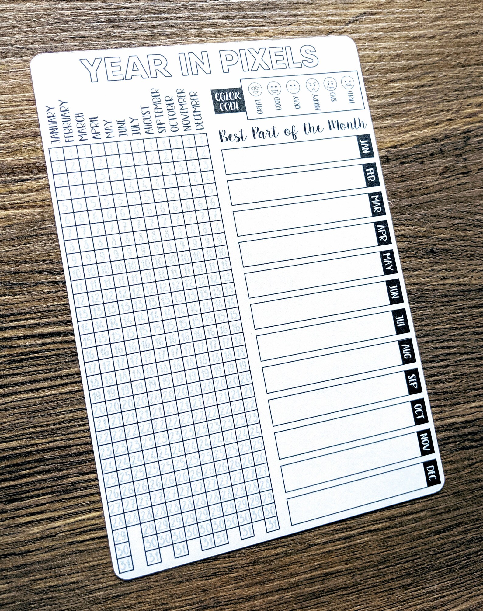 Digital Download - YEAR IN PIXELS - A5 - Bullet Journal - Digital ...