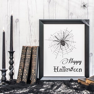Halloween Spider Print, Home Decor Printable Art. Fall Holiday Wall ...