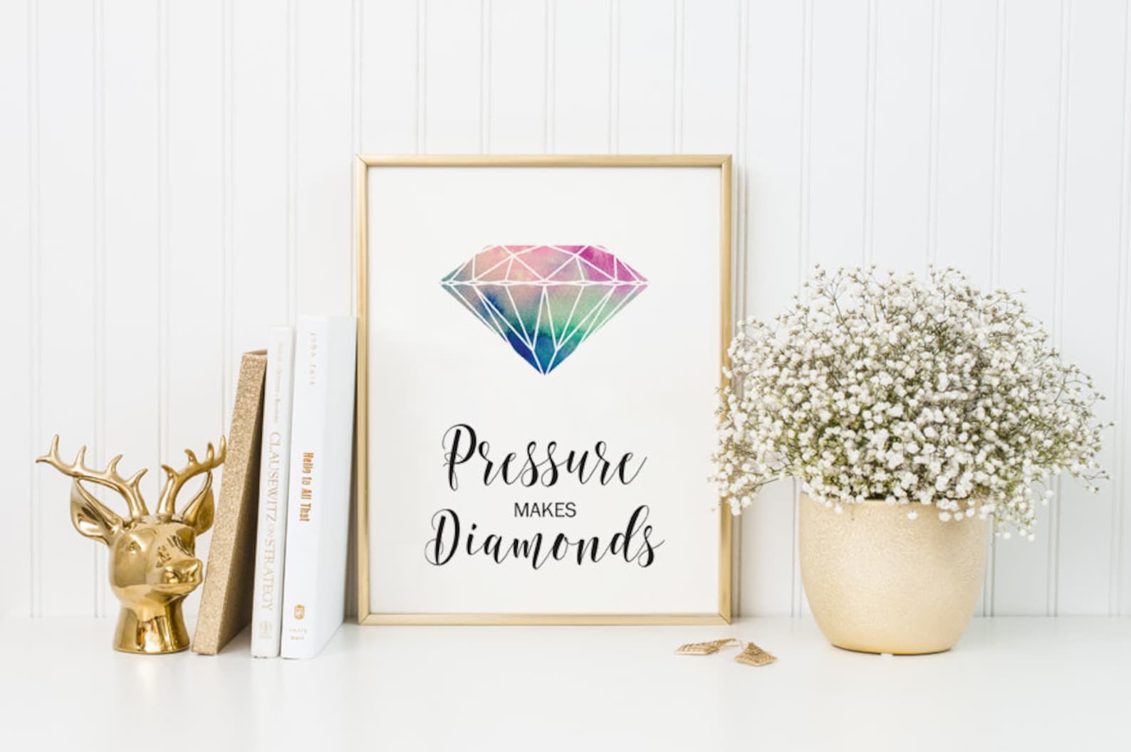 Diamond Print, Printable Wall Art Watercolor & Calligraphy Poster, Gift ...