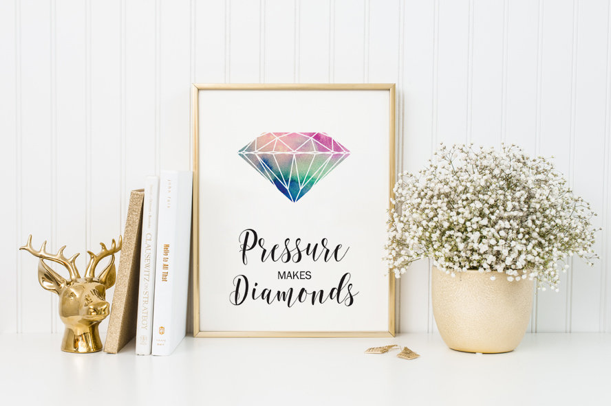 Diamond Print, Printable Wall Art Watercolor & Calligraphy Poster, Gift ...