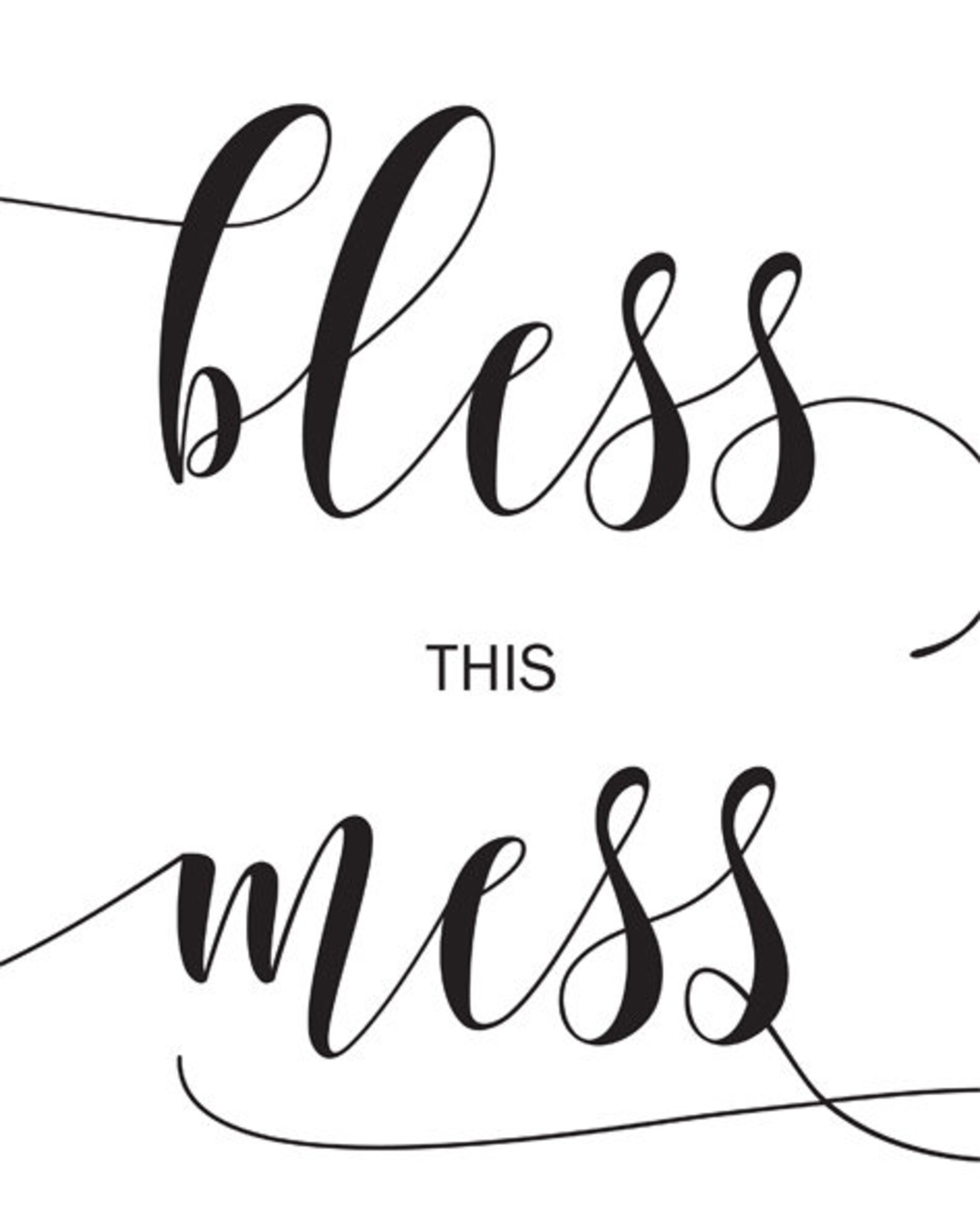 Calligraphy Art Print Printable Inspirational Quote Bless - Etsy