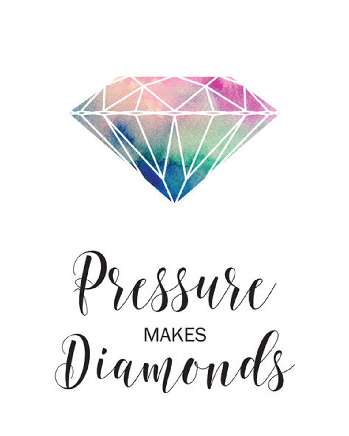 Diamond Print, Printable Wall Art Watercolor & Calligraphy Poster, Gift ...