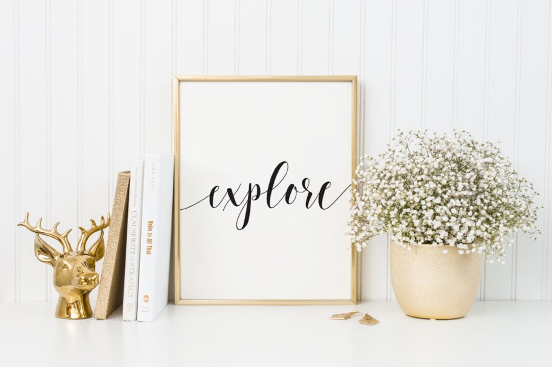 Calligraphy Wall Art Print Explore. Inspirational Poster for Home Study ...