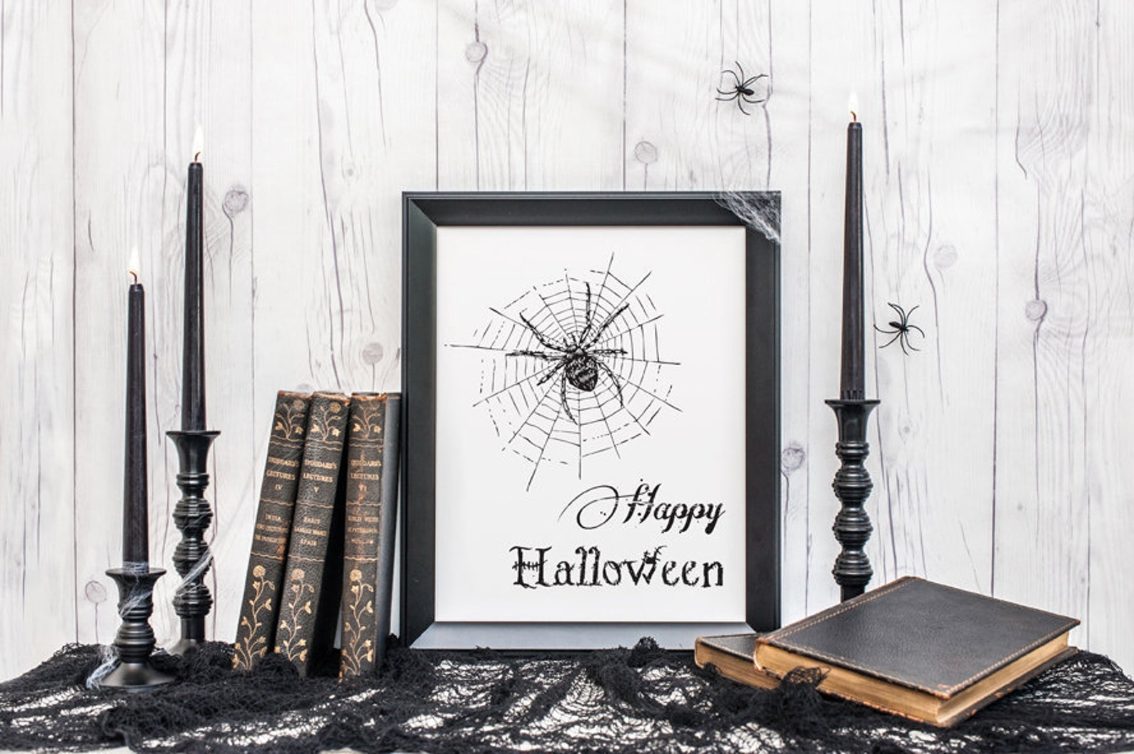 Halloween Spider Print, Home Decor Printable Art. Fall Holiday Wall ...