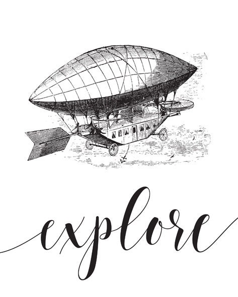 Explore Print. Vintage Wall Art Poster for Home or Study Decor ...