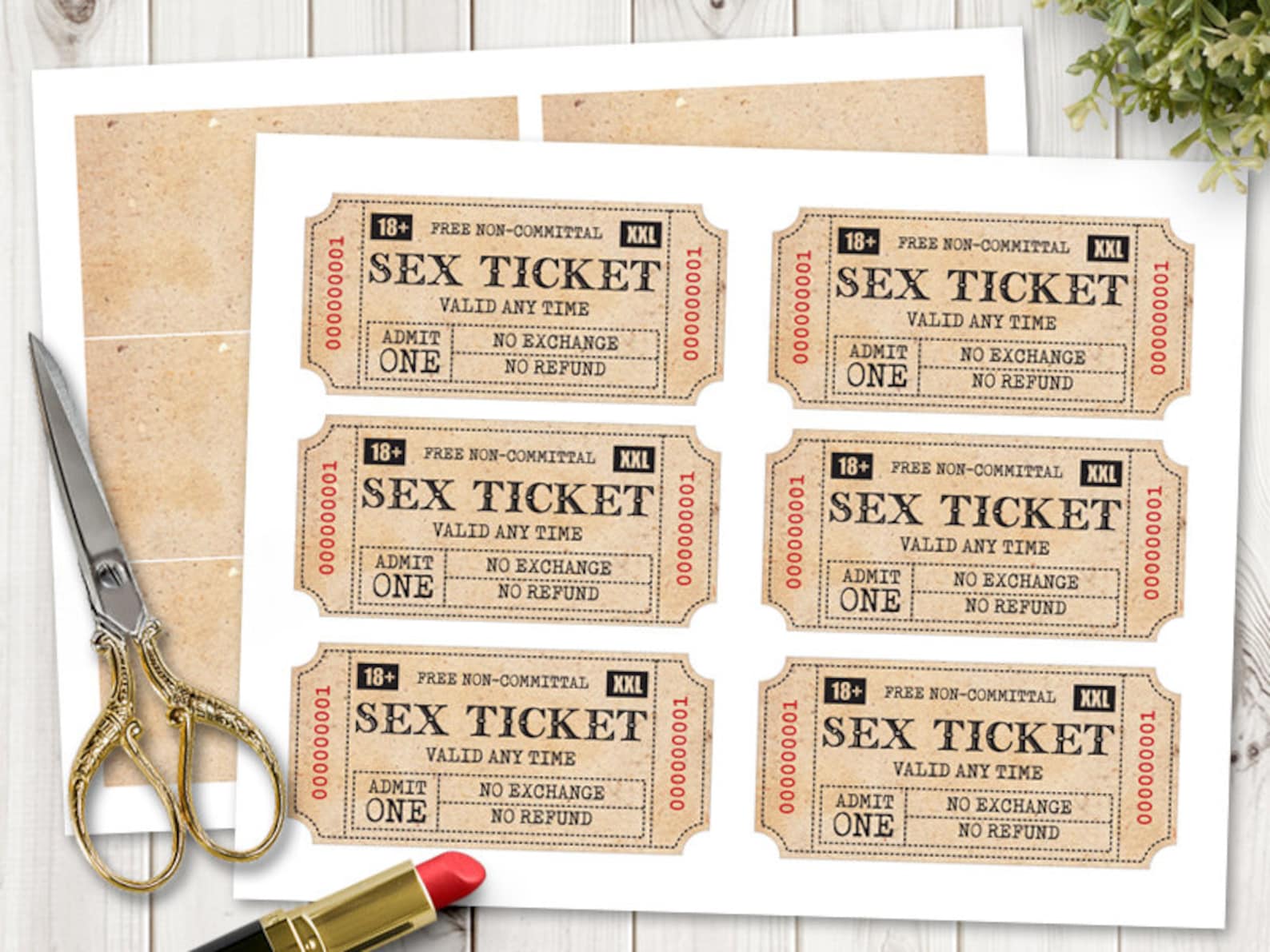 Sexy Gift for Him, Printable Sex Tickets. Kinky Coupon for Boyfriend ...