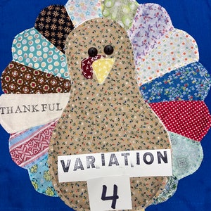 Blue Vintage Dresden Plate “thankful” Turkey Pillow - Etsy