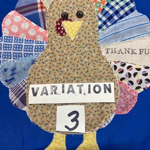 Blue Vintage Dresden Plate “thankful” Turkey Pillow - Etsy