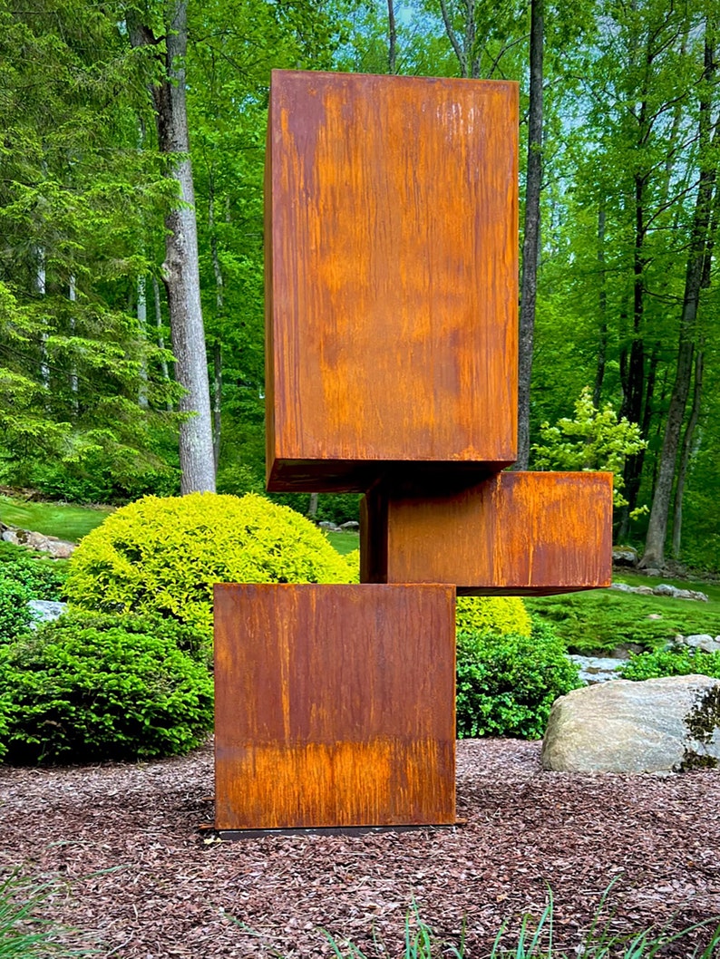 Balanced: Abstract Geometric Metal Sculpture. Modern Outdoor Decor, Yard Art. - Etsy