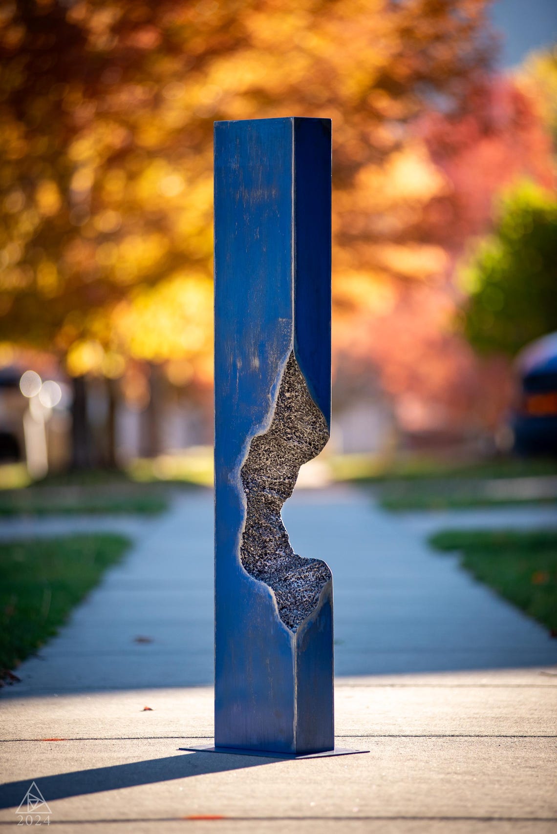 Erosion: Abstract Geometric Metal Sculpture. Modern Interior/exterior ...