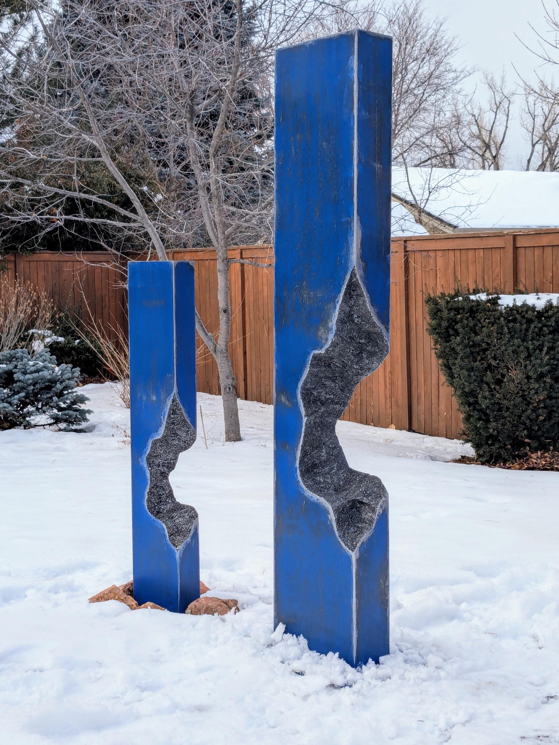 Erosion: Abstract Geometric Metal Sculpture. Modern Interior/exterior ...
