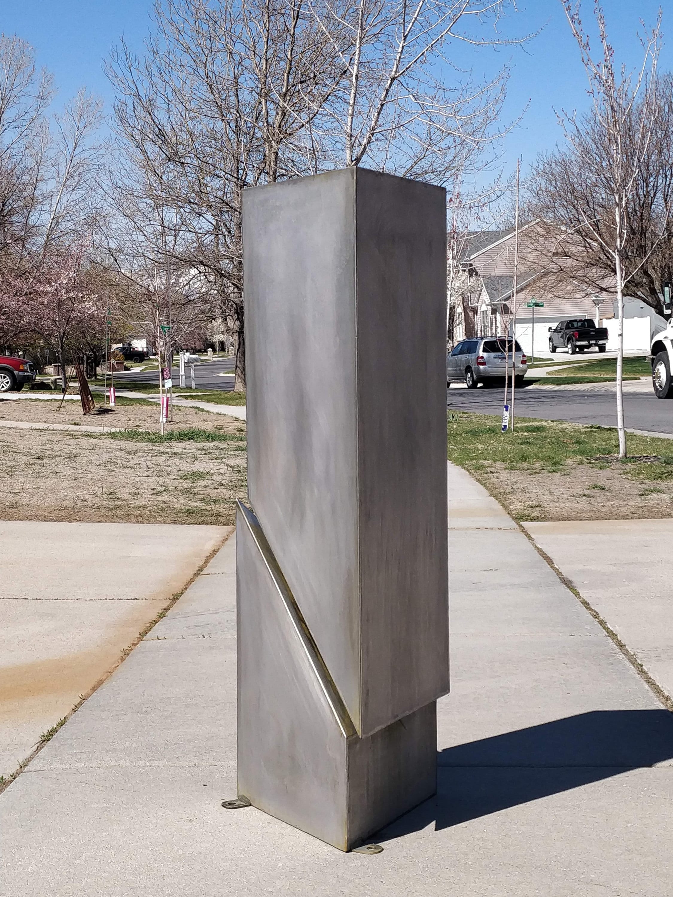Levitation: Abstract Geometric Metal Sculpture. Modern Outdoor Decor ...