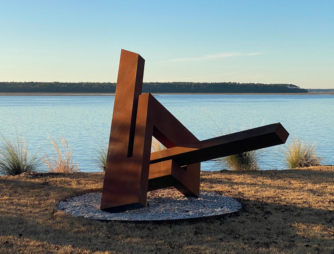Abstract Monument: Geometric Metal Sculpture - Etsy