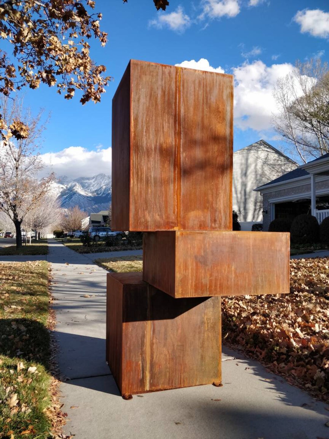 Balanced: Abstract Geometric Metal Sculpture. Modern Outdoor - Etsy