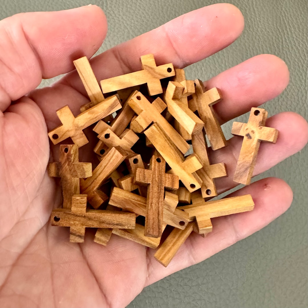 Small Olive Wood Crosses, Holy Land Crosses, Bethlehem Crosses, 45 ...