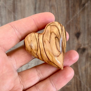 Olive Wood Heart, Olive Wood Hearts, Natural Olive Wood Carved Heart ...