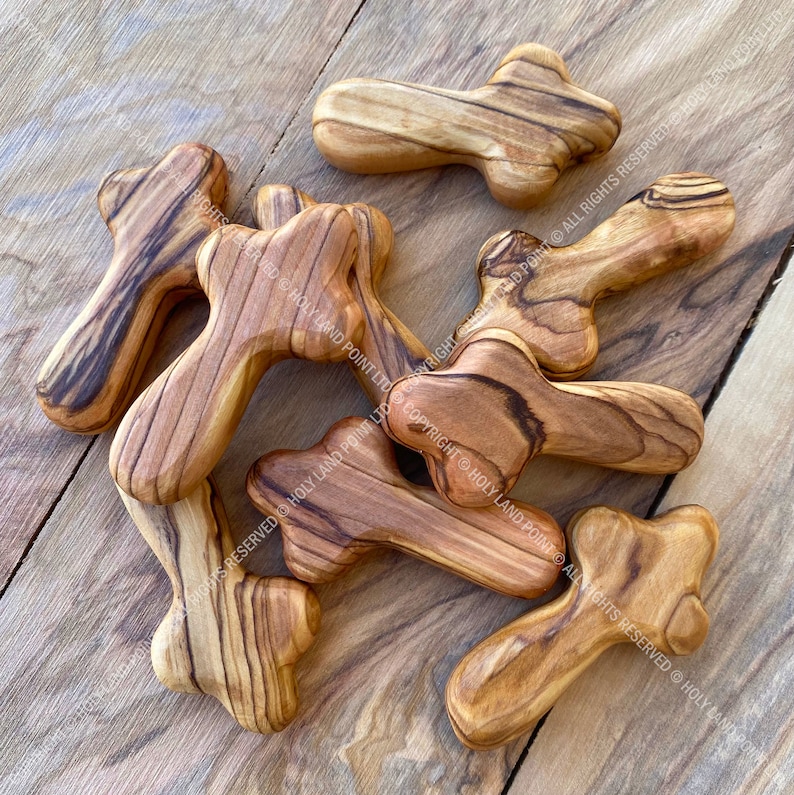 Olive Wood Necklace Cross Olive Wood Pocket Cross Comfort - Etsy