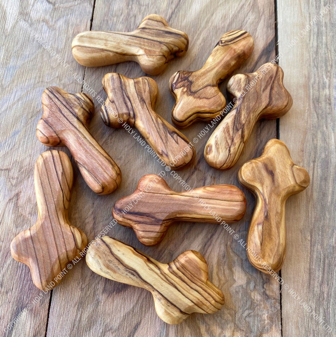 Olive Wood Necklace Cross Olive Wood Pocket Cross Comfort - Etsy