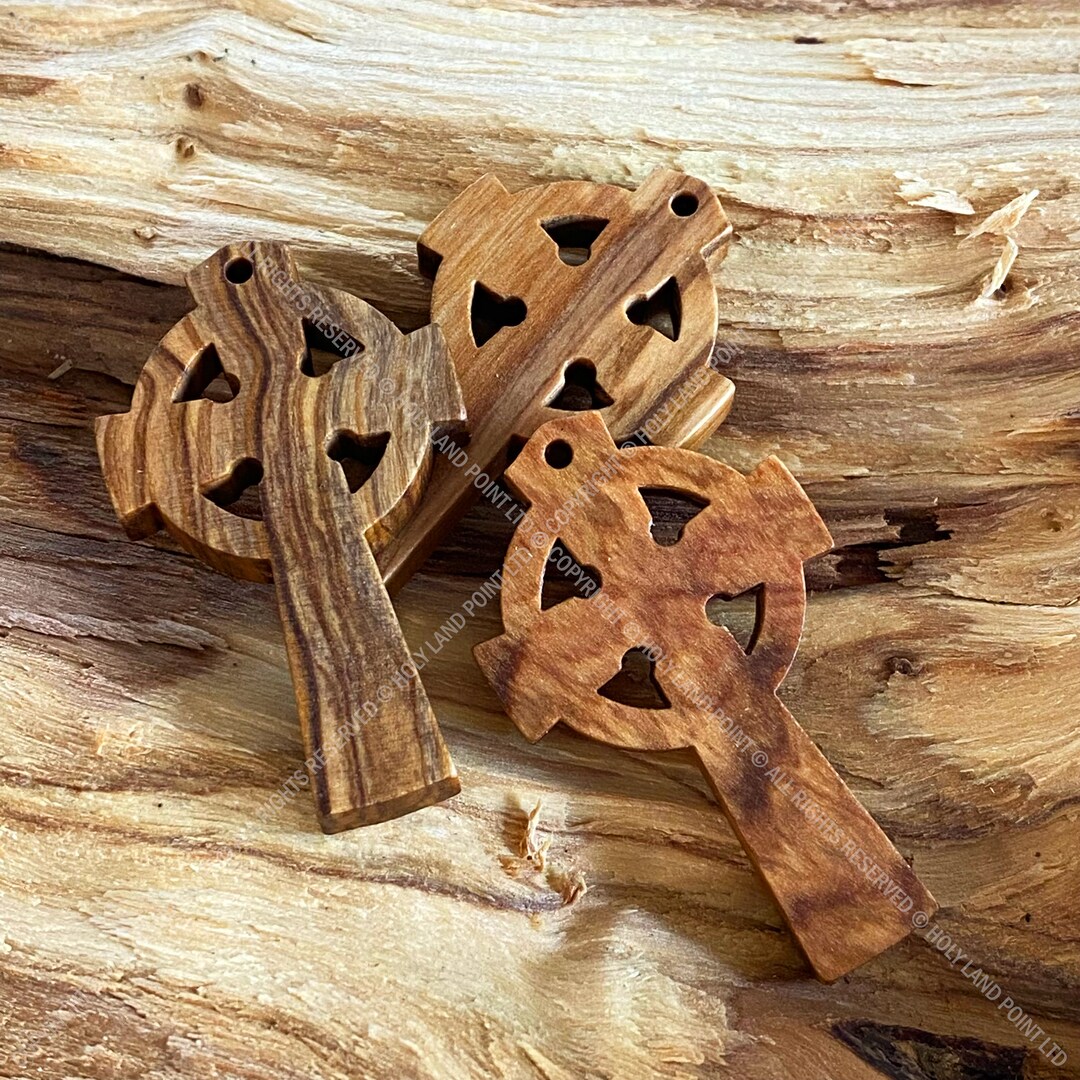 Anglican Cross, Celtic Cross, Olive Wood Cross, Necklace Cross, Wooden ...