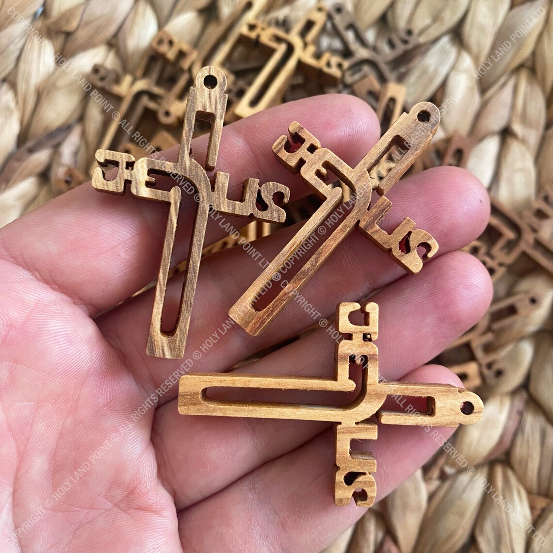 Olive Wood Cross Jesus Necklace Cross Wooden Cross Holy - Etsy