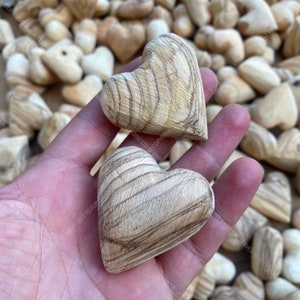 Olive Wood Heart, Olive Wood Hearts, Natural Olive Wood Carved Heart ...