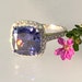 Tanzanite Ring Set: 3pcs, Bridal Set, Cushion, Lab Created Tanzanite ...