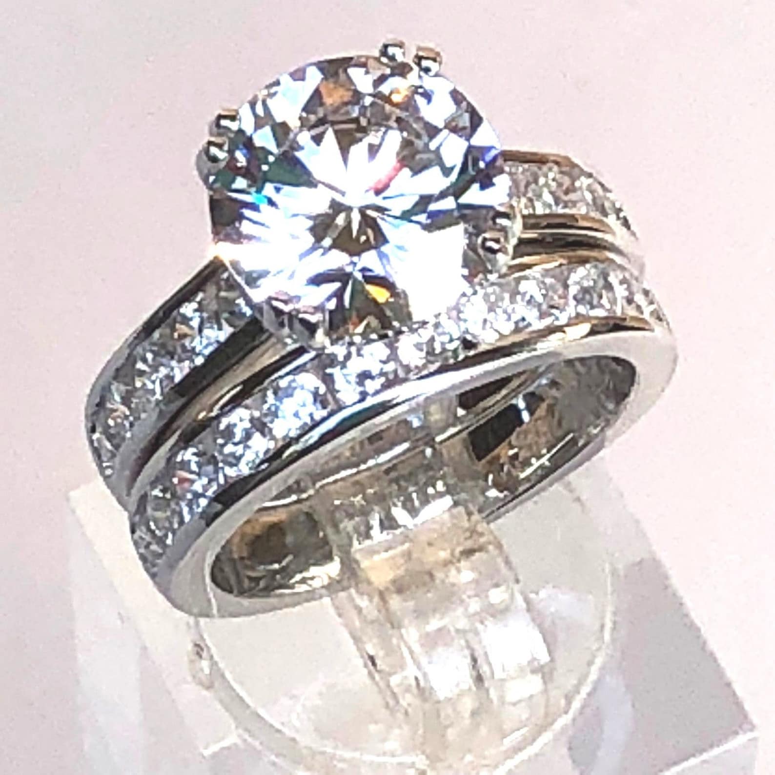 Bridal Ring Set: Wedding Ring Set Bridal Ring 4ct Round Cut - Etsy