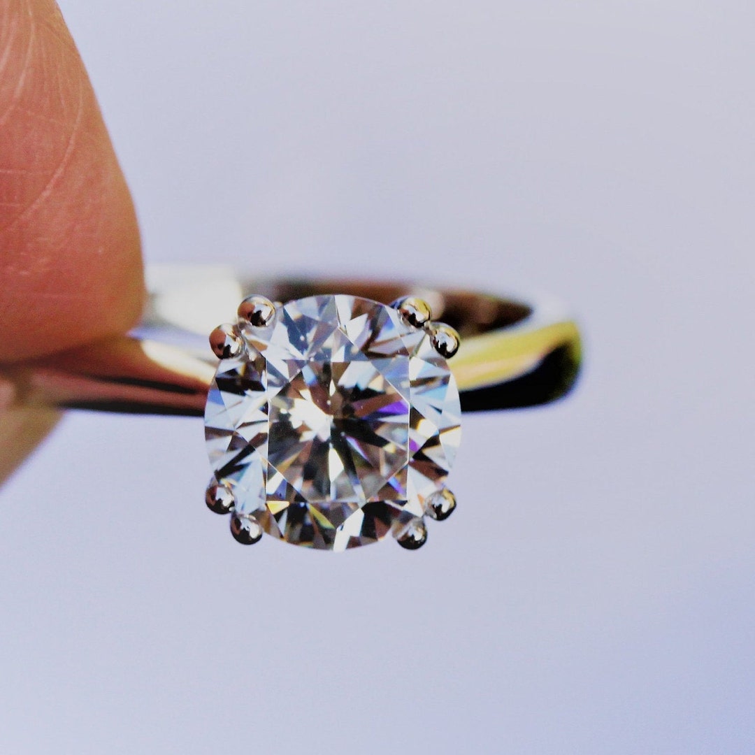 Forever Engagement Ring: 3ct Synthetic Simulated Diamond, Promise Ring ...