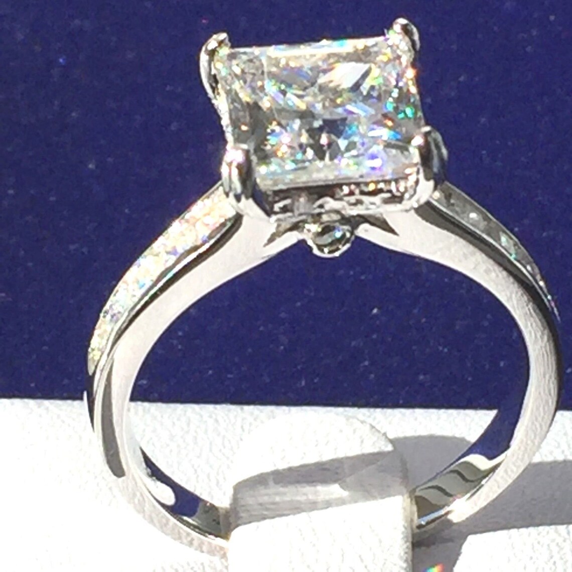 Engagement Ring: 3ct Princess Cut, Simulated Diamond Engagement Ring ...