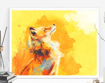 Cute Fox Poster - Etsy