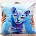 Cat Throw Pillow Cover 18x18, Cat Pillow Case, Animal Cushion, Animal ...