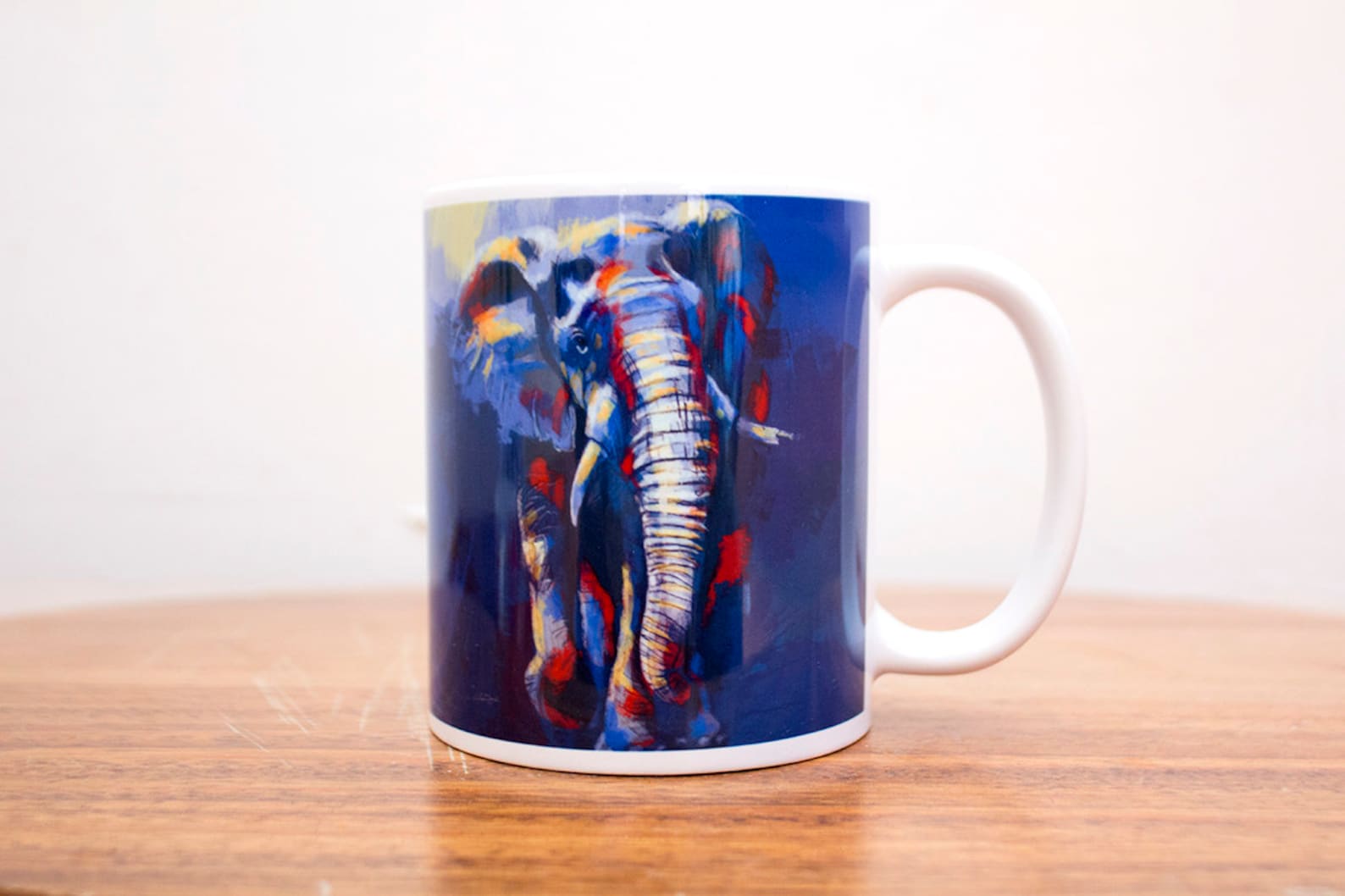 Elephant Coffee Mug Blue, Animal Ceramic Mug 11oz, Elephant Lover Gift ...