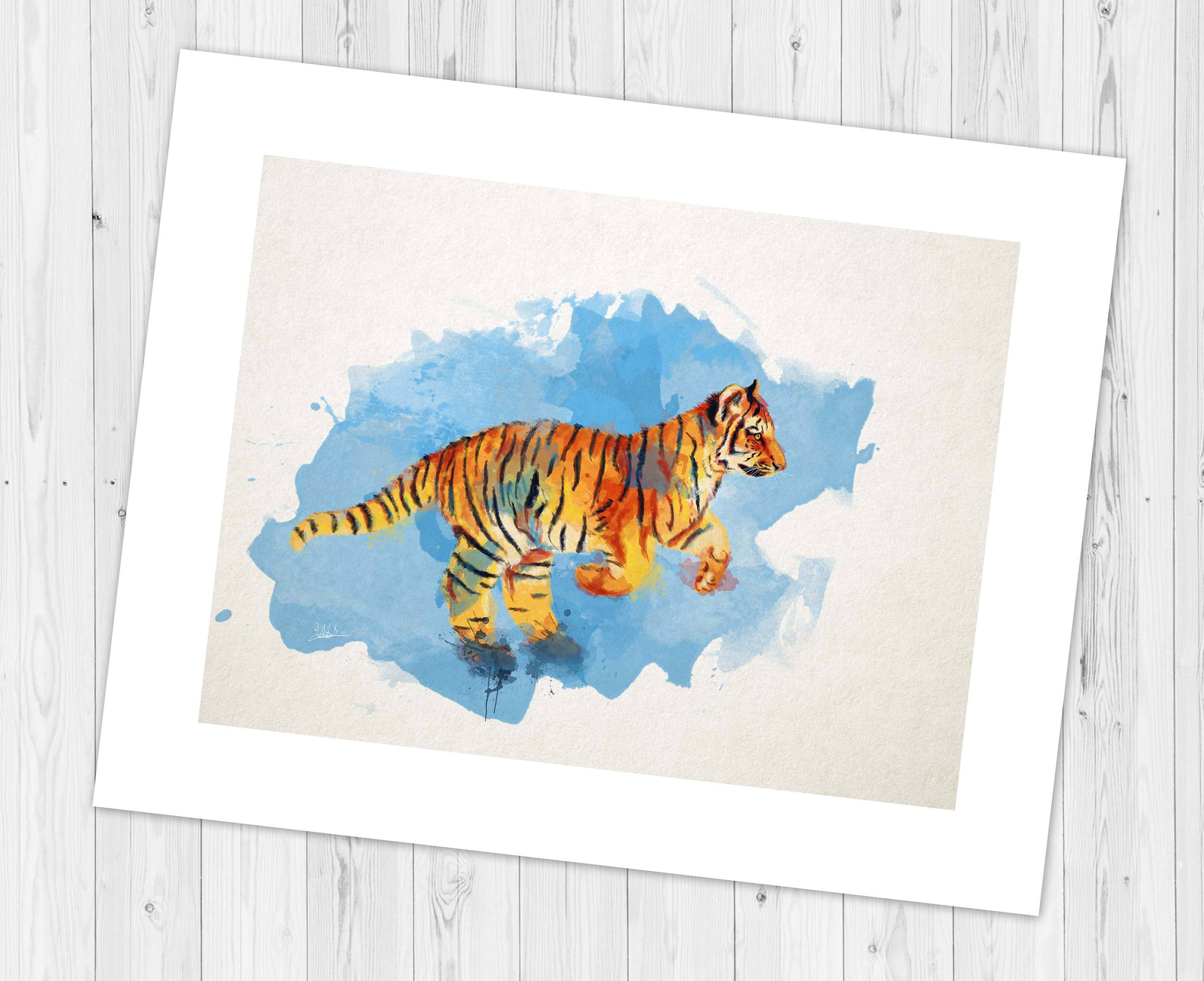 Animal Nursery Decor Baby Tiger Art Print Tiger Cub Poster | Etsy