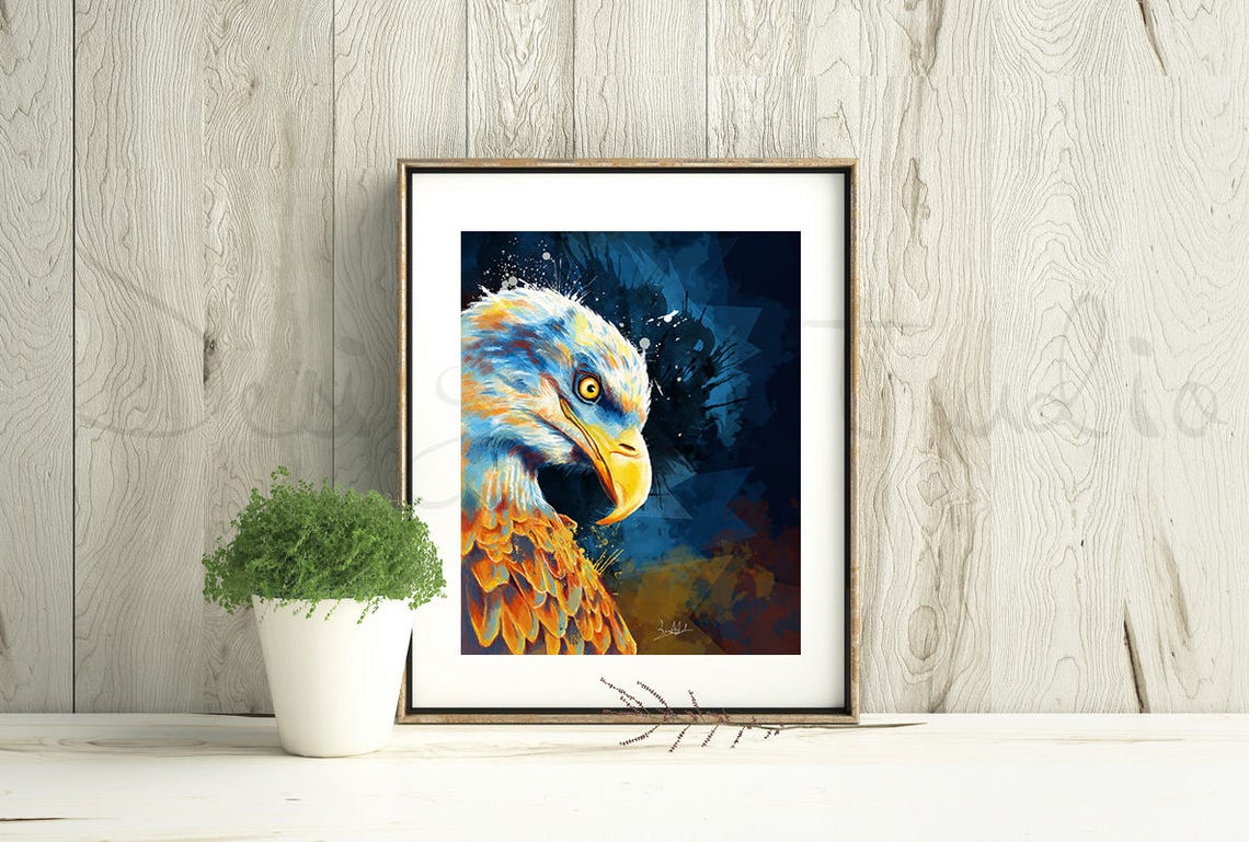 Bald Eagle Art Print, Bird Print, Eagle Poster, Animal Print for Kids ...