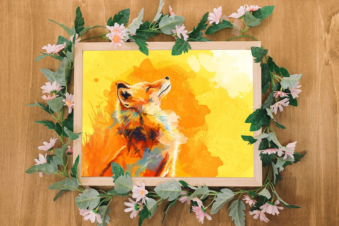 Fox Art Print Cute Animal Prints Fox Poster Woodland | Etsy